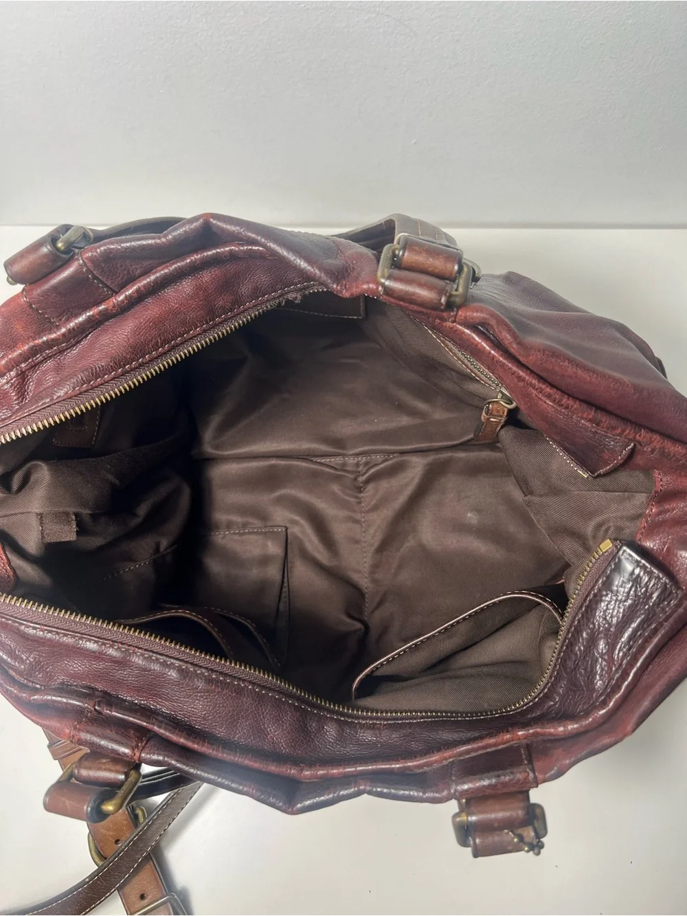 Coach | Bags | Coach Harrison East West Distressed Leather Satchel ...